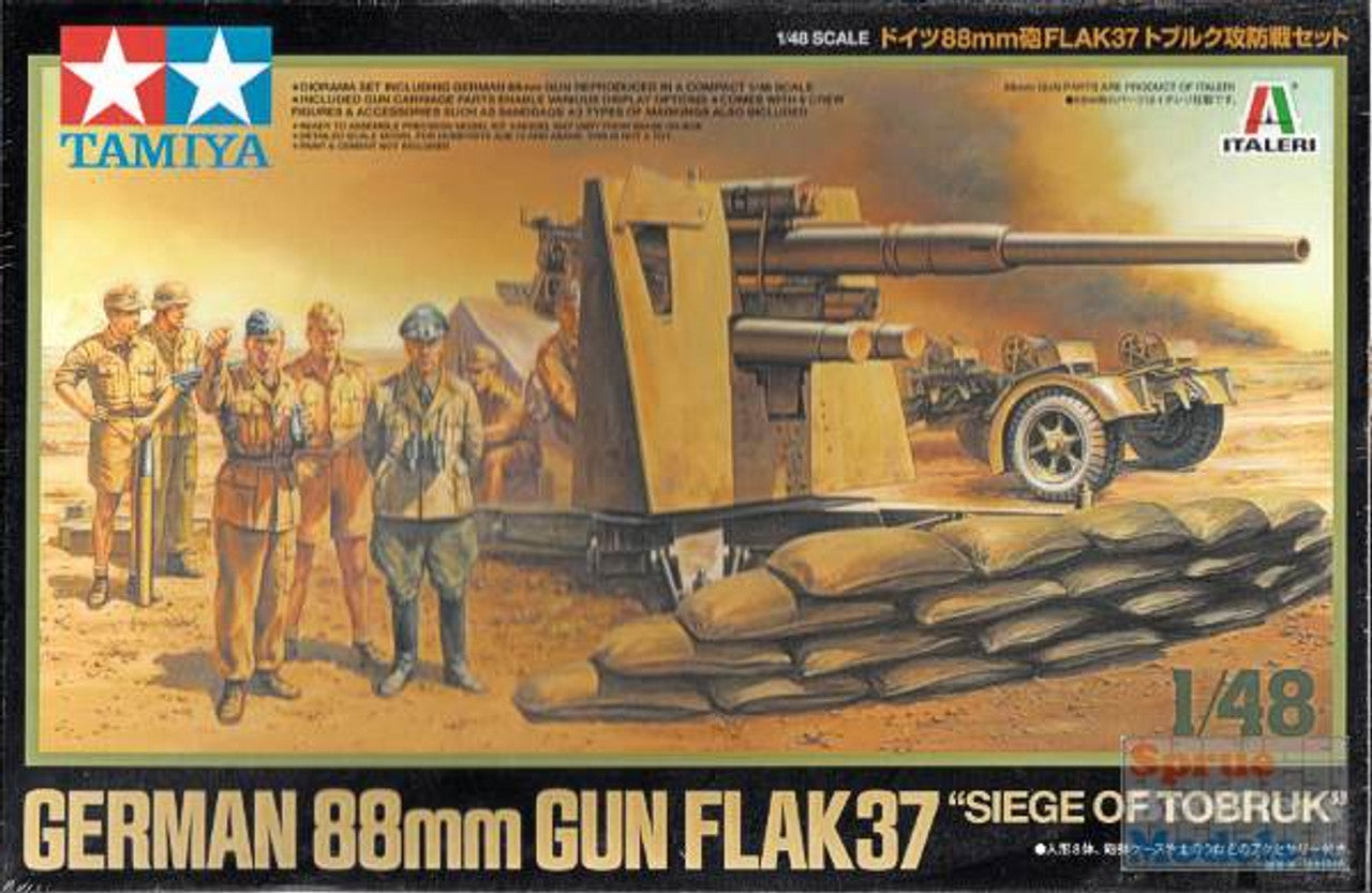 TAMIYA 37009 1:48 Tamiya German 88mm Gun Flak37 Siege of Tobruk